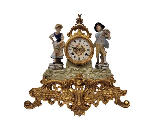 20th Century Porcelain Garrison Clock in the style of Capodimonte ...