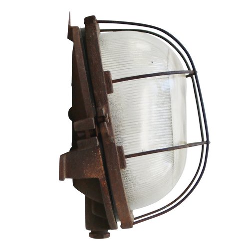 Vintage Industrial Wall Light in Rust Cast Iron for sale at Pamono