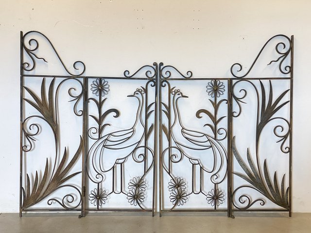 Portail Vintage en Fer Forgé, 1970s, Set de 2 en vente sur Pamono