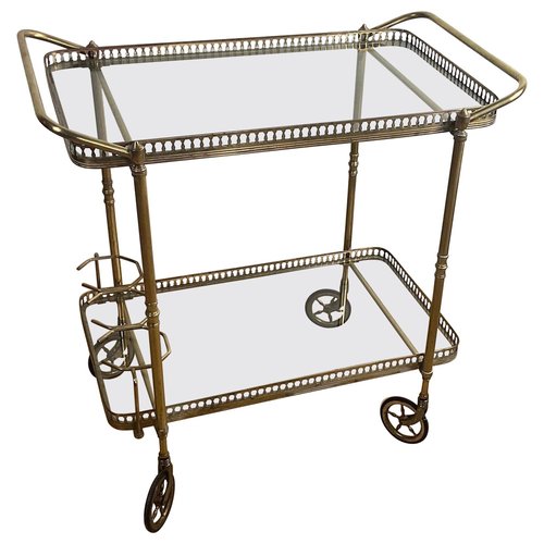 Messing Bar Servierwagen von Cesare Lacca, 1950er bei Pamono kaufen