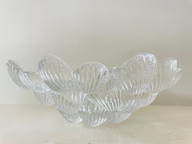Vintage Crystal Glass Mussel Shell Bowl by Per Lutken for Royal ...