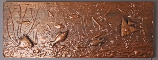 Underwater Illuminated Copper Relief with Fish, 1950s for sale at Pamono