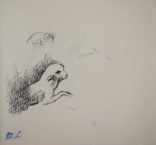 Marie Laurencin, Lamb, Original Ink Drawing for sale at Pamono