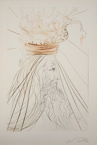 Salvador Dali, El rey surrealista, 1970, Grabado original en venta en ...