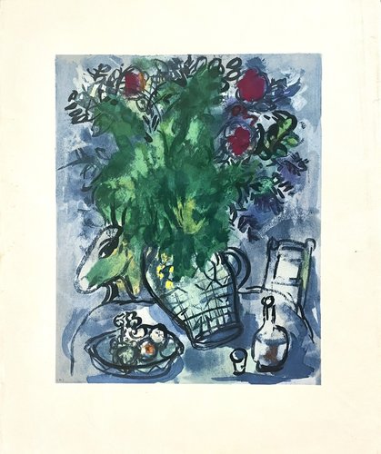 Marc Chagall, Flower Bouquet on Table, Lithograph for sale at Pamono