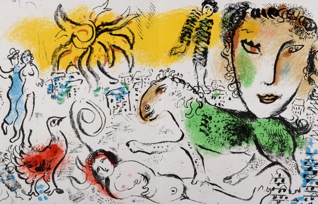 Marc Chagall, Le cheval vert, 1973, Original Lithographie bei Pamono kaufen