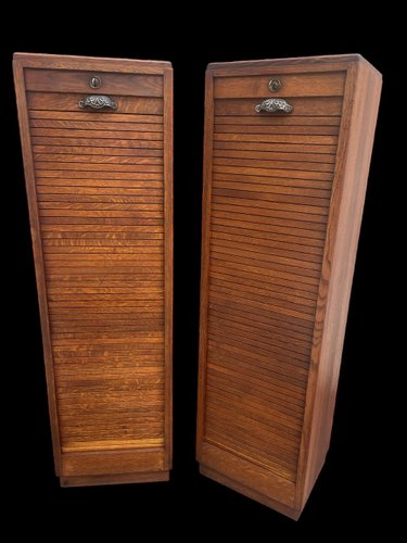 Oak Notary Curtain Binders, 1920s, Set of 2 for sale at Pamono