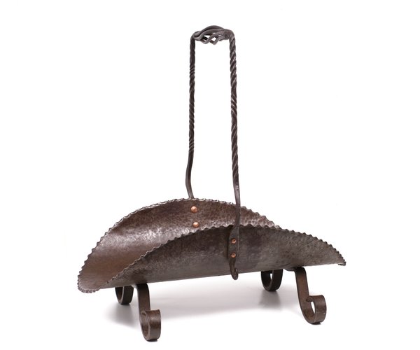 Vintage Wrought Iron and Wood Block Holder, 1950s for sale at Pamono