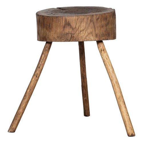 Antique French Elm Chopping Block Table, 1890 for sale at Pamono