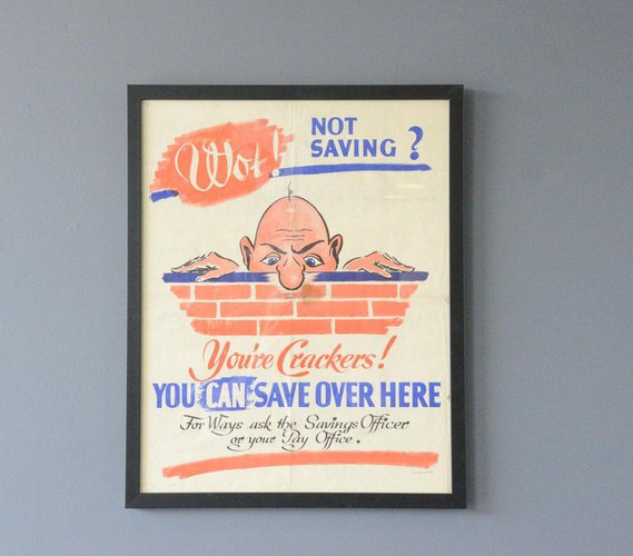 Mr Chad WWII National Savings Poster, 1940s for sale at Pamono