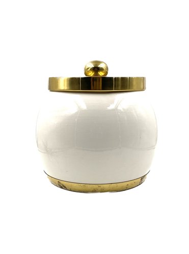 Hollywood Regency Italian White Ceramic Bucket, 1970 for sale at Pamono