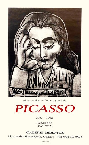 Pablo Picasso, Graphic Works Between 1947-1968, Exhibition Poster, 1982 ...