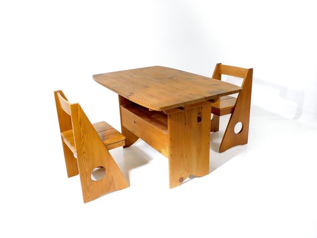 Vintage Scandinavian Larch Wood Table, 1960s for sale at Pamono