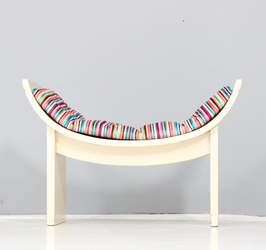 Art Deco Modernist Stool in Lacquered Wood by Fer Semey for H. Pander ...