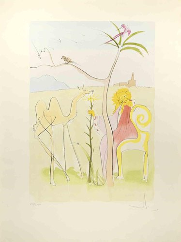 Salvador Dali, The Lion's Court, Etching, 1974 for sale at Pamono