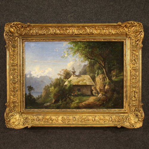 German Artist, Landscape, 1856, Oil on Canvas, Framed for sale at Pamono
