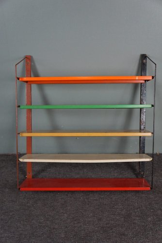 Vintage Dutch Patinated Colorful Modular Wall Rack for sale at Pamono