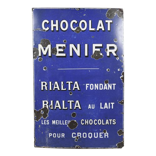 Menier Chocolate Enameled Sheet Metal Plate for sale at Pamono