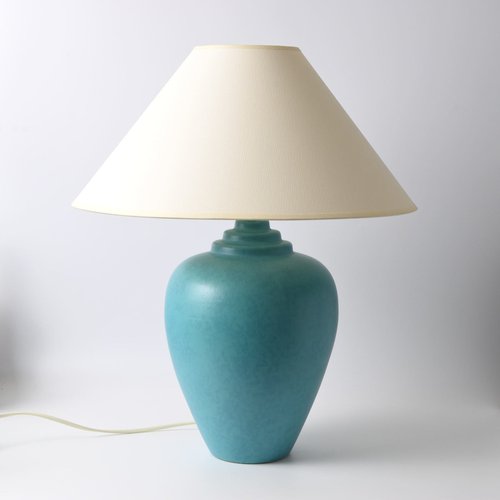 Vintage Turquoise Ceramic Table Lamp from Kostka, 1980s for sale at Pamono