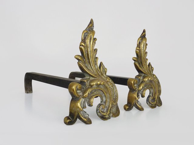 Kaminsimse aus Bronze & Gusseisen, Frühes 20. Jh., 2er Set bei Pamono ...