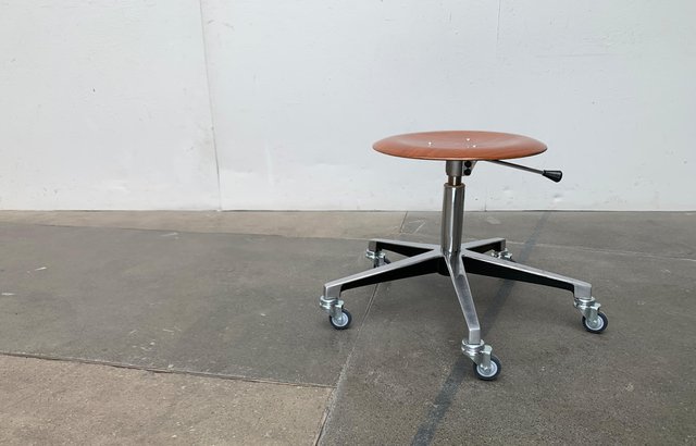 Mid-Century German Industrial Swivel Office Stool from Schmitz, 1960s ...