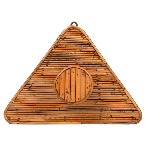 Bamboo and Rattan Triangular Coat Rack Stand in the style of Vivai Del ...