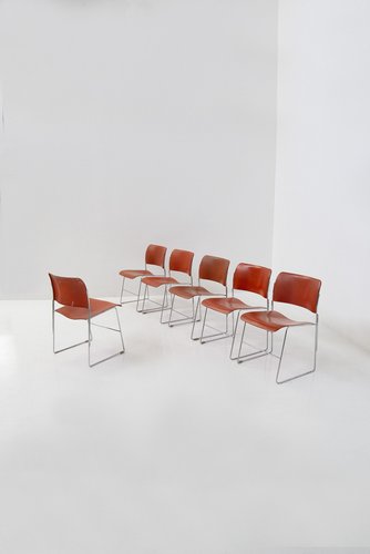 Model 40/4 Chairs by David Rowland, 1975, Set of 6 for sale at Pamono