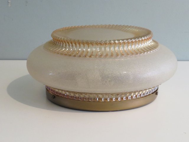 Mid-Century Deckenlampe/Einbauleuchte im Stil von Barovier & Toso, Italien, 1960er bei Pamono kaufen