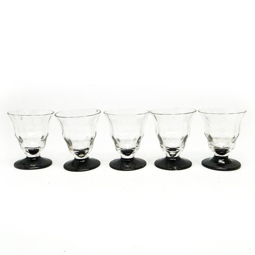 Art Deco Vodka Shot Glasses Attributed To Krosno Glassworks Poland 1950s Set Of 6 For Sale At