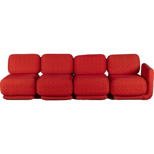Space Age Red Modular Sofa, 1970s, Set of 4 for sale at Pamono