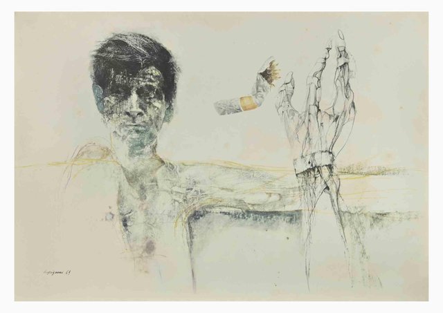 Renzo Vespignani, Figures, Phototype Print, 1960s for sale at Pamono