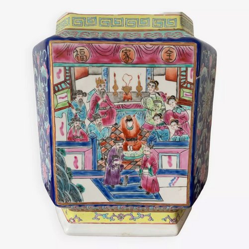 Vintage Chinese Hexagonal Pot for sale at Pamono