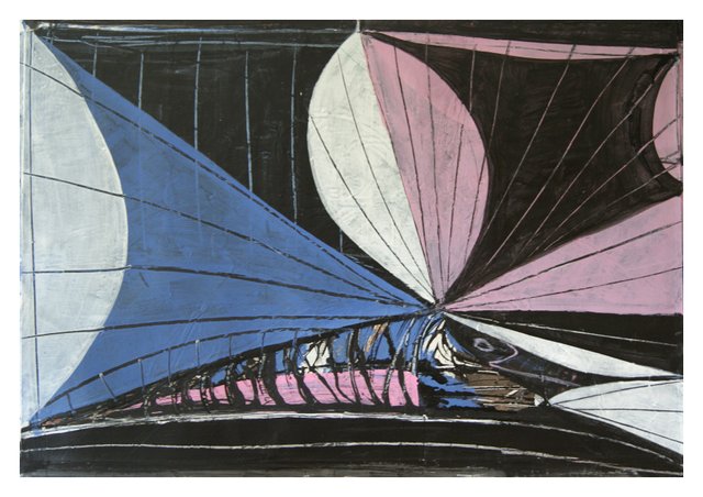 Mathias Wunderlich, Swordfish, Stranded, 2019, Gouache auf Papier bei Pamono kaufen