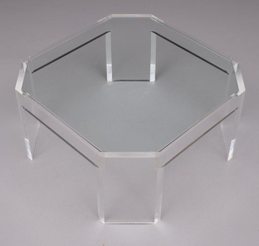 Octagonal Acrylic Coffee Table by David Lange, 1978 for sale at Pamono