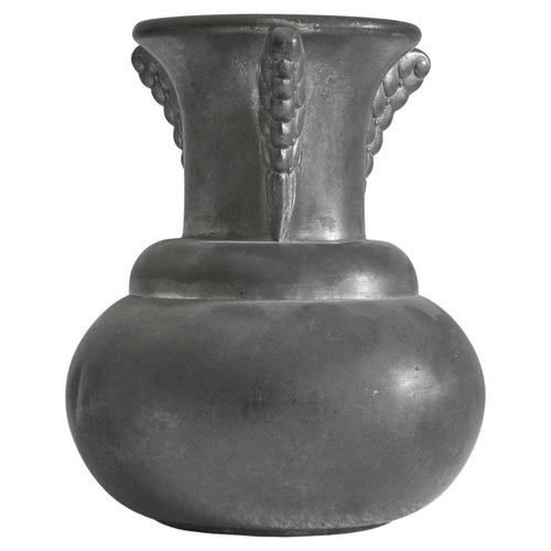 Vaso Art Deco in peltro, anni '50 in vendita su Pamono