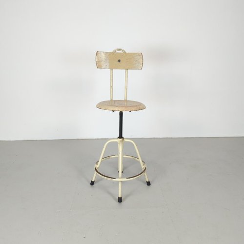 Polish Factory Stool, 1950s for sale at Pamono