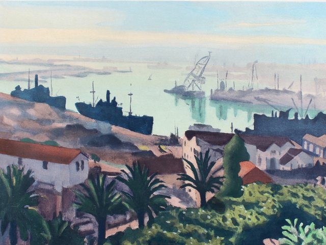 Albert Marquet, The Port of Algiers, 1940s, Lithograph, Framed for sale at Pamono
