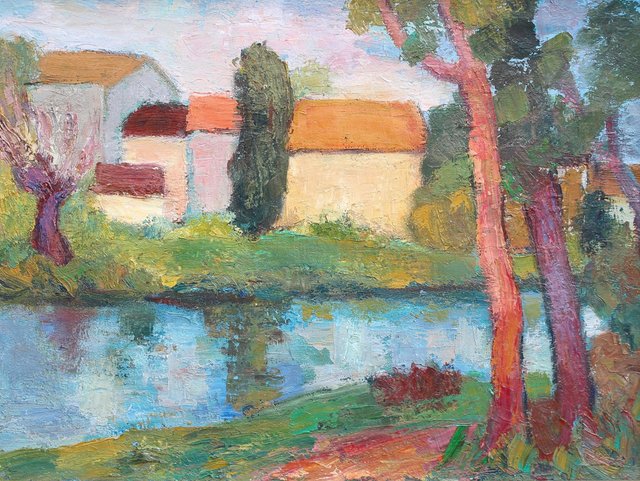 Anna Costa, Provençal Landscape, 1950s, Oil on Canvas, Framed for sale ...