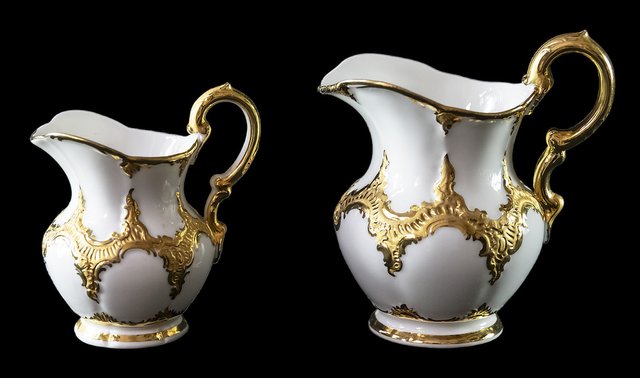 German Meissen Porcelain Cream and Milk Pitchers, 1970s, Set of 2 for ...