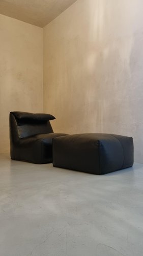 Sillón y otomana de Mario Bellini para B & b Italia, años 70. Juego de ...