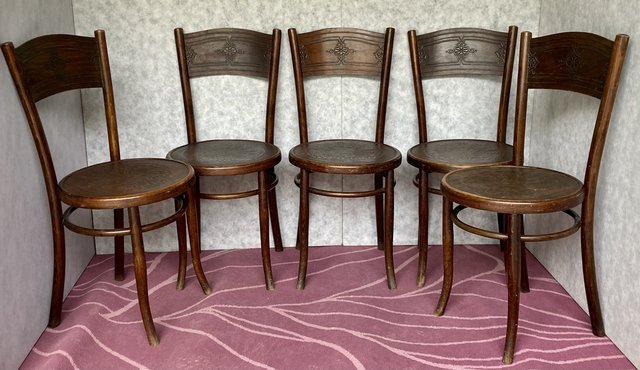 Esszimmerstühle von Thonet, Wien, 1890er, 5er Set bei Pamono kaufen