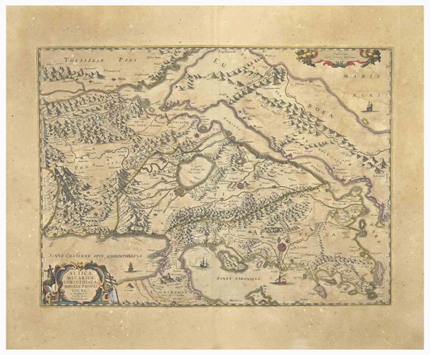 Johannes Janssonius, Attica, Etching, 1650s for sale at Pamono