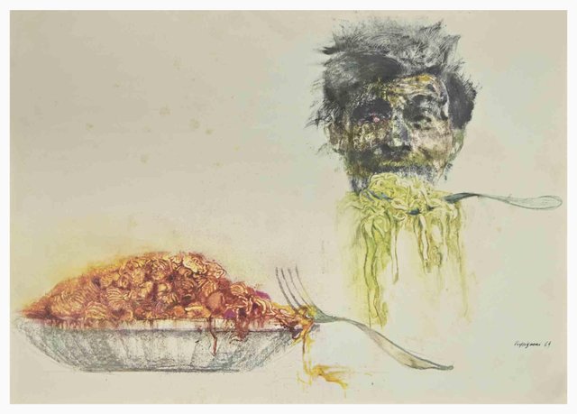 After Renzo Vespignani, Pasta, Phototype Print, 1960s for sale at Pamono
