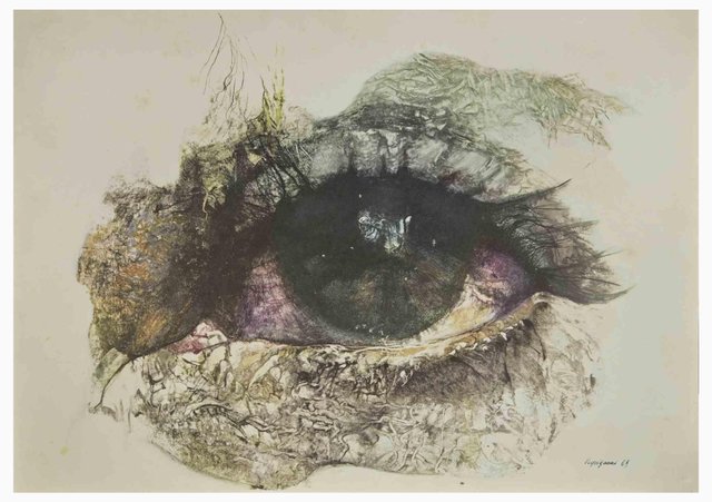 After Renzo Vespignani, The Eyes, Phototype Print, 1960s for sale at Pamono