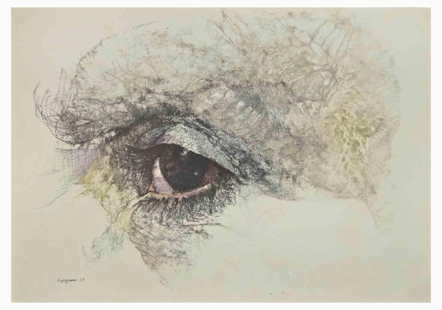 After Renzo Vespignani, The Eyes, Phototype Print, 1960s for sale at Pamono