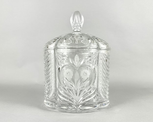 Vintage Crystal Biscuits Storage Container with Lid for sale at Pamono