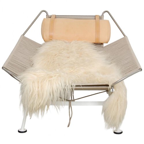 Silla Flag Halyard con estructura blanca de Hans Wegner para PP Møbler ...