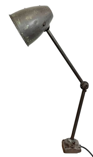 Industrial Brown Workshop Table Lamp, 1960s for sale at Pamono