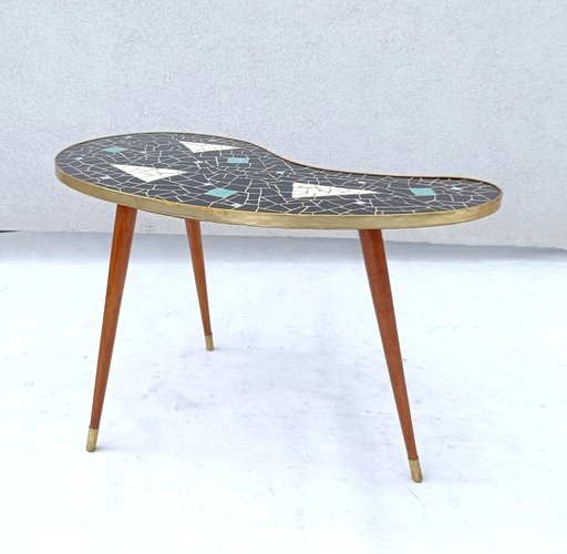 Kidney-Shaped Coffee Table with Mosaic Top, 1950s for sale at Pamono