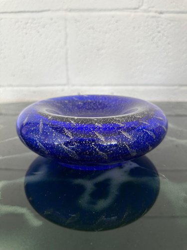 Empty Pockets Tray in Murano Glass, Blue Bubbles & Silver Powder, 1990s ...